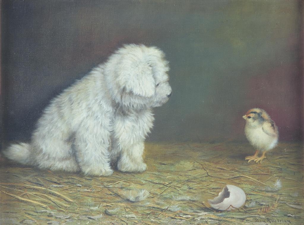Ben Austrian | PUPPY AND CHICK (1906) | MutualArt