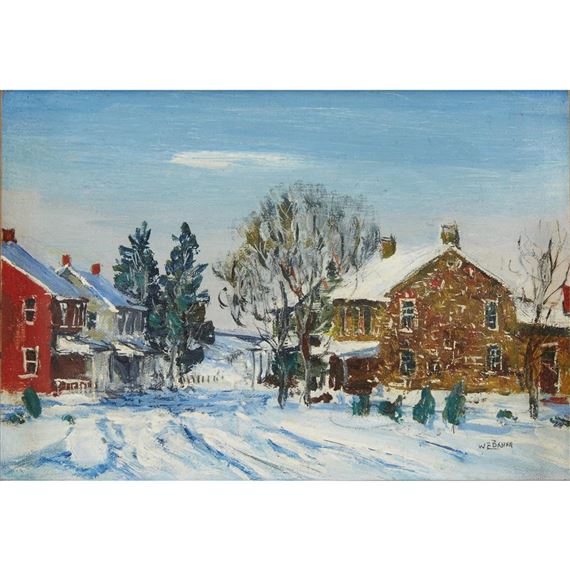 Walter Emerson Baum | PENNSYLVANIA VILLAGE IN THE SNOW | MutualArt