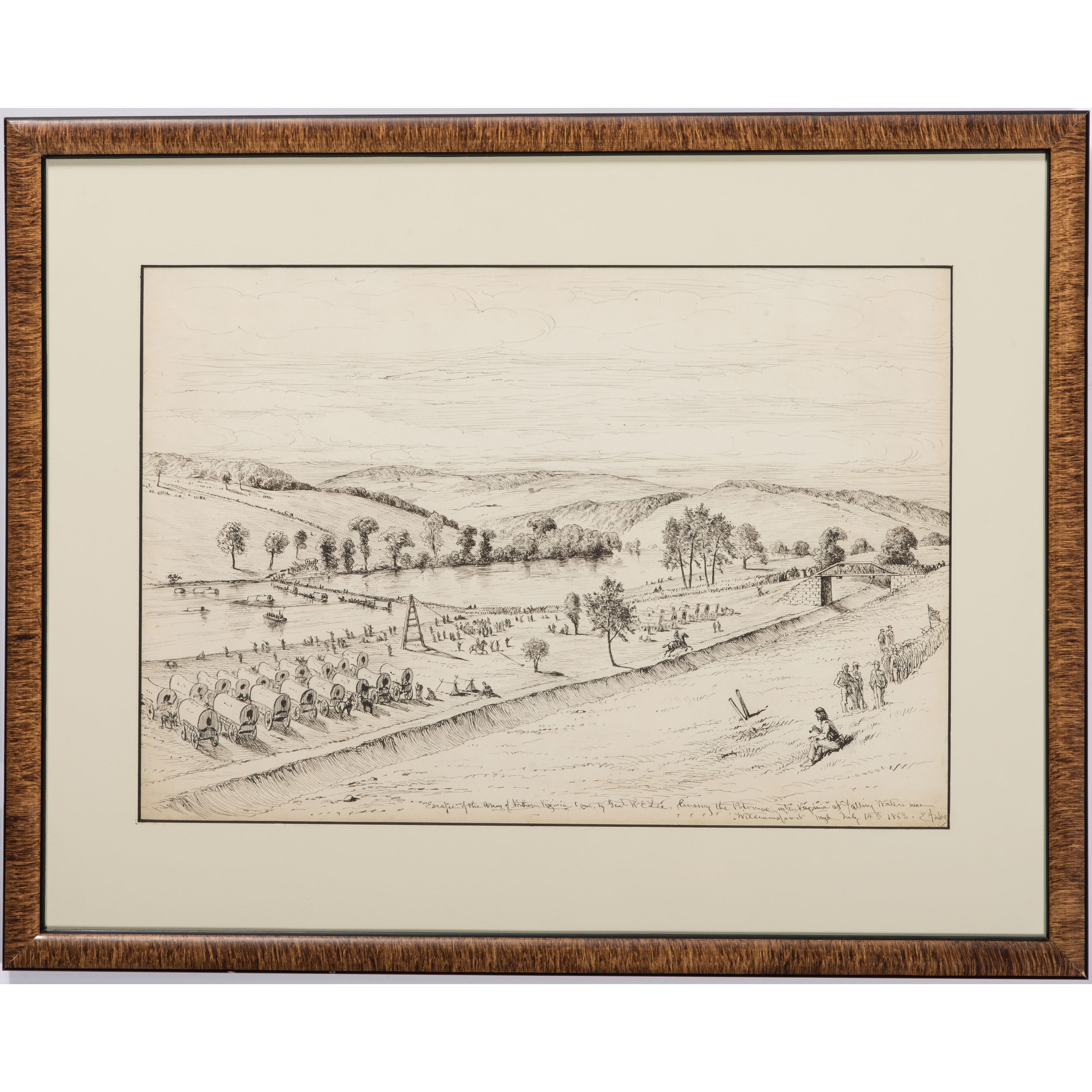 Edwin Forbes | Army of Northern Virginia Crossing the Potomac | MutualArt