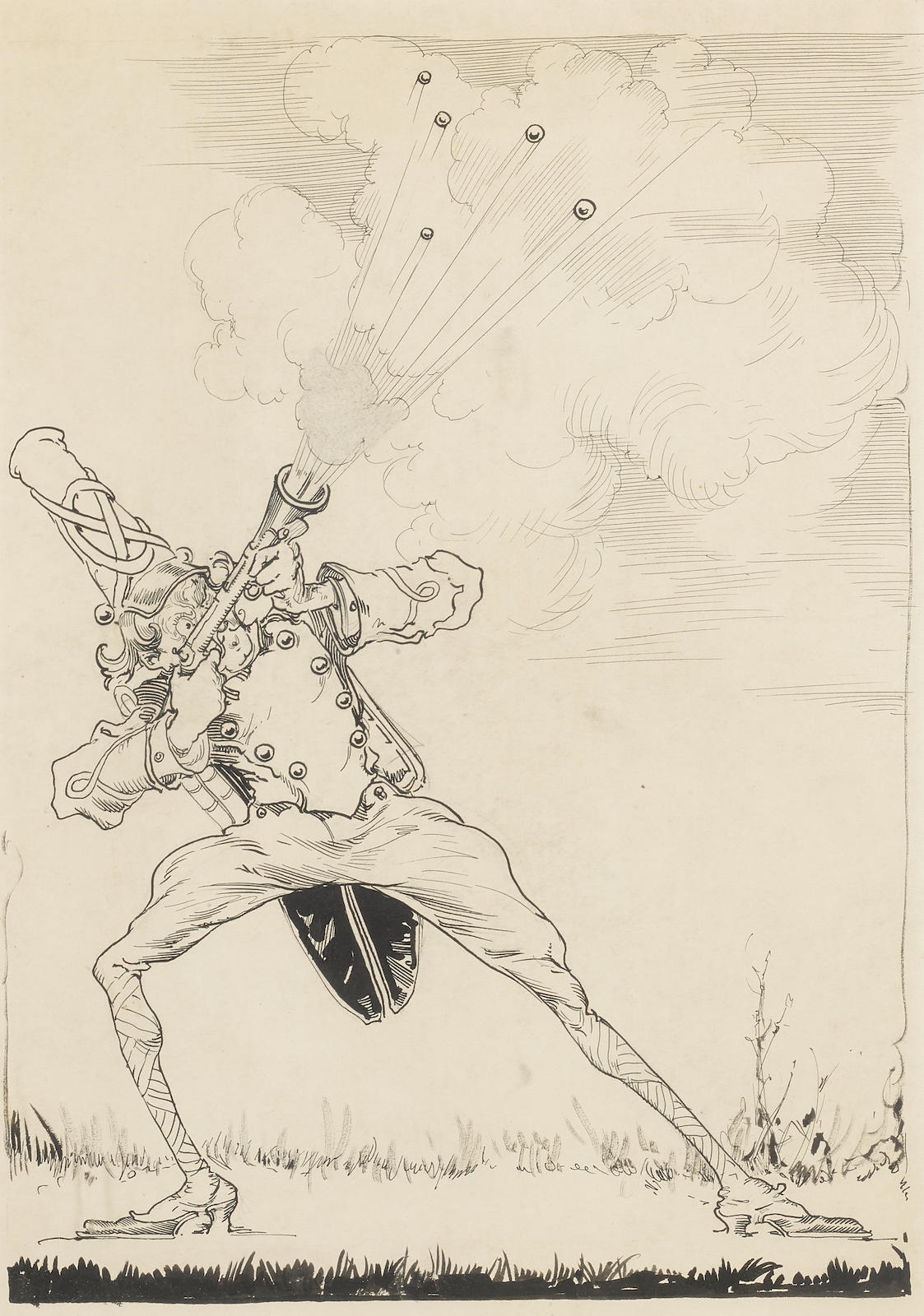 John R. Neill | He raised his gun, took aim and fired (1914) | MutualArt