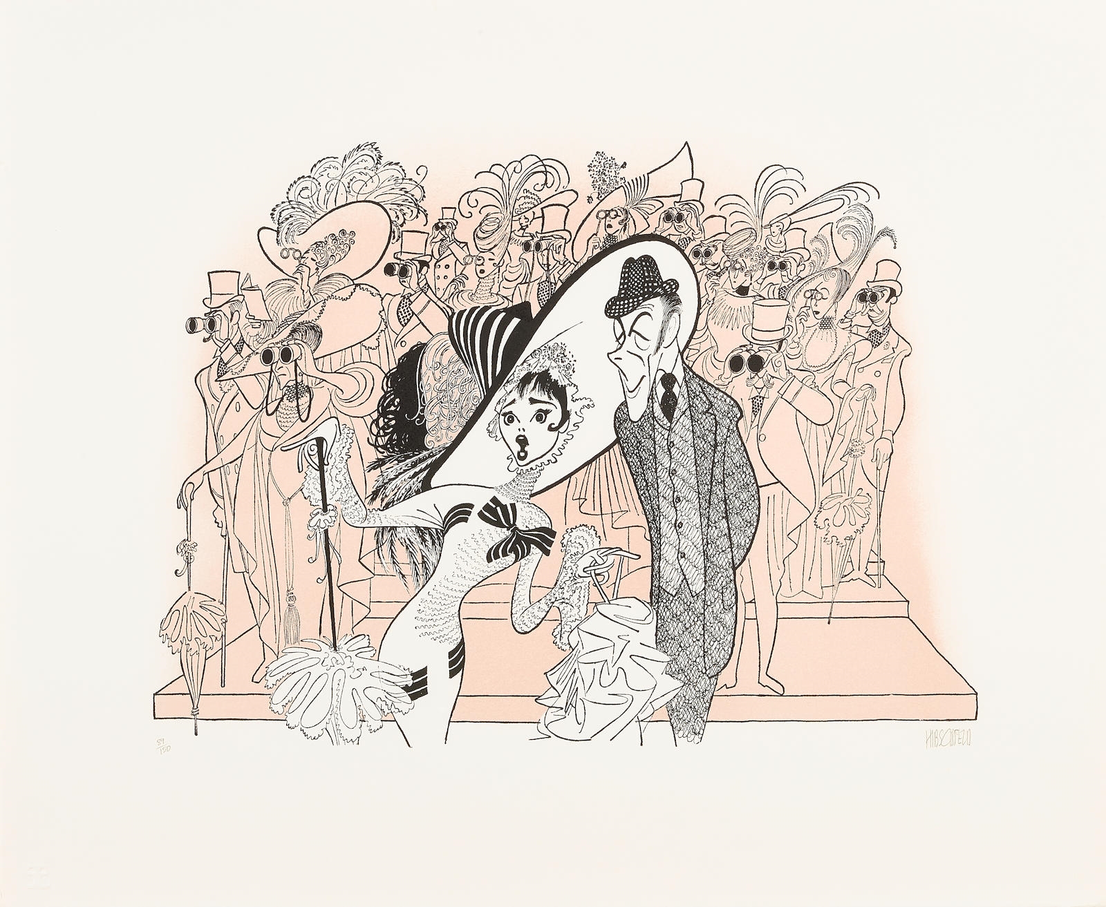 Al Hirschfeld | My Fair Lady, depicting Rex Harrison and Audrey Hepburn ...