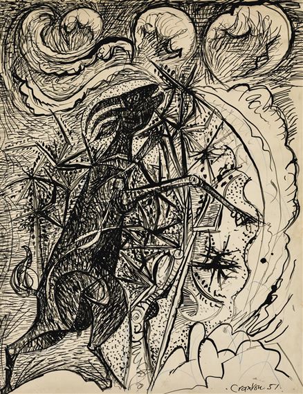 John Craxton | RAMPANT GOAT IN THORN TREE (1951) | MutualArt