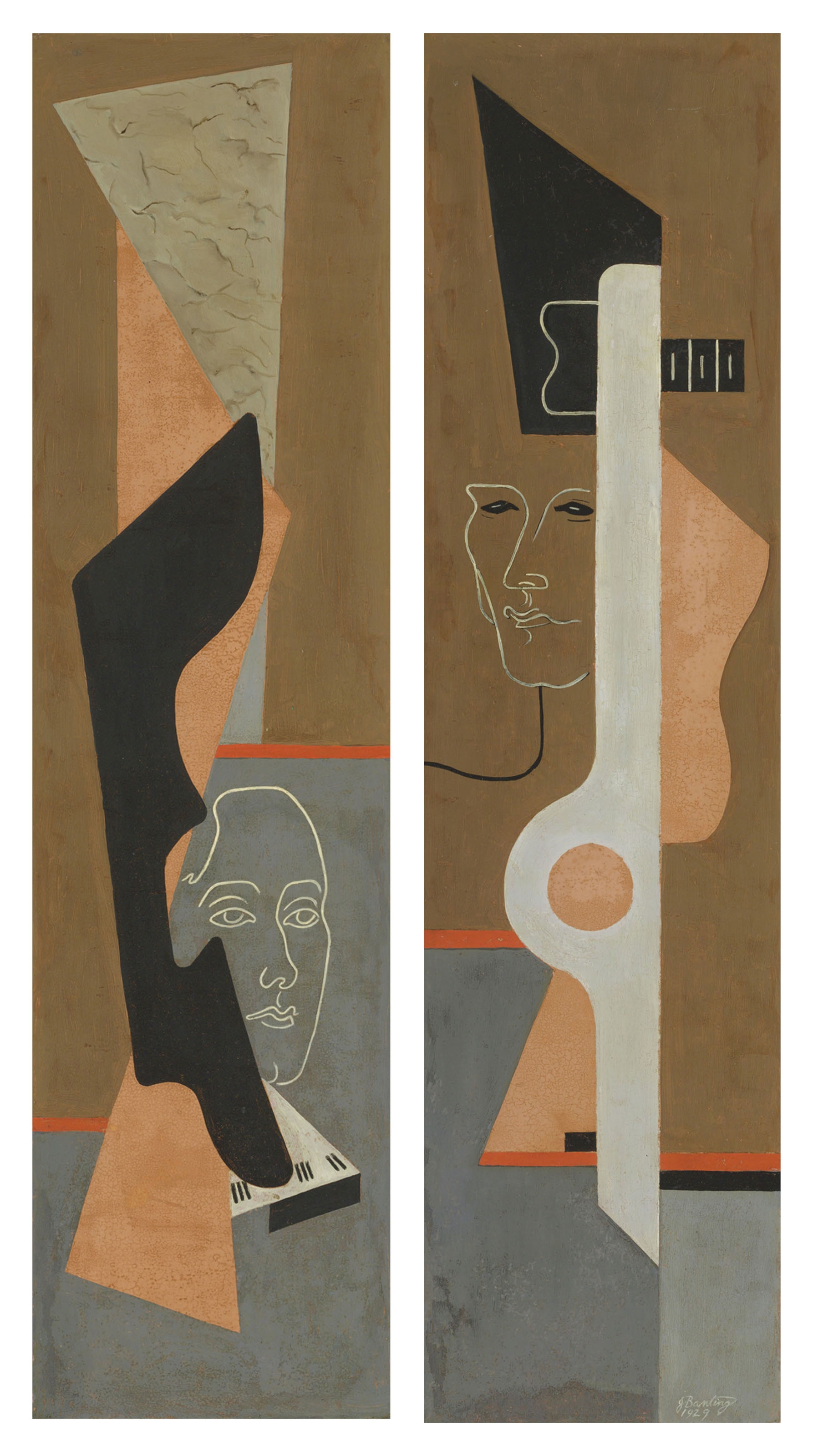 John Banting | Abstract Masks; diptych | MutualArt