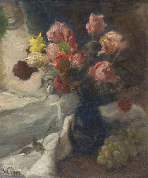 Sally Philipsen | Still Life with Roses in Vase | MutualArt