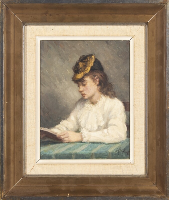 Helge Helme | A reading young woman | MutualArt