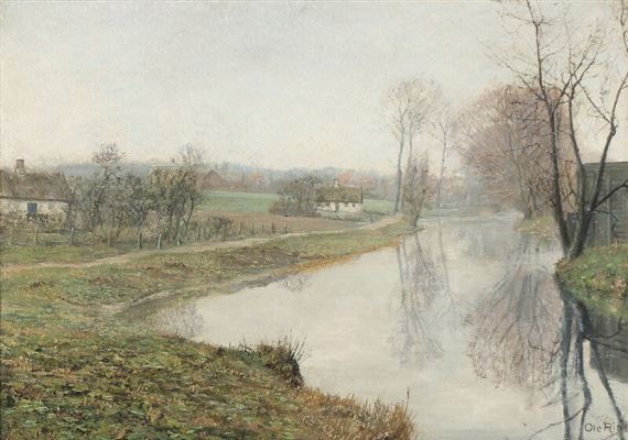 Ole Ring | An autumn river landscape | MutualArt