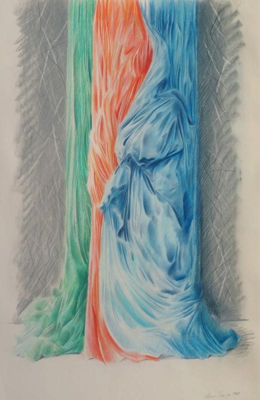 Adrian George | British 1944-2021 - Girl with bull (1985) | MutualArt