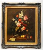 P. Gallinard | Dutch manner still life, depicting a vibrant vase of ...