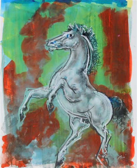 Hans Erni | Rising Horse - Study | MutualArt