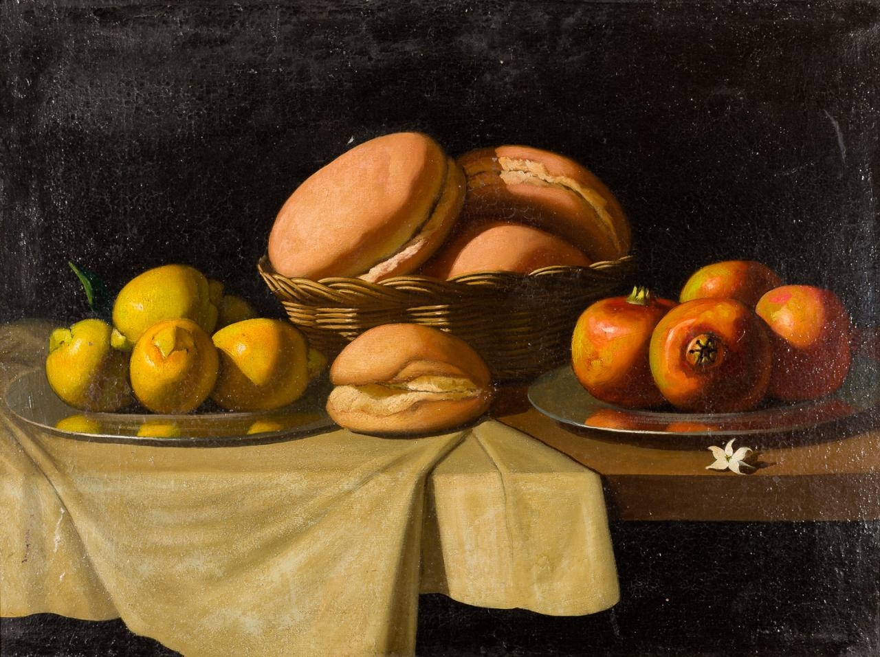 Spanish School, 18th Century | Bodegón con panes y frutas | MutualArt
