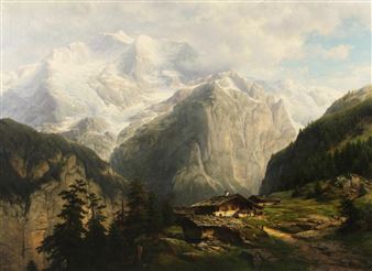 Joseph Jansen | Alpine View (1872) | MutualArt