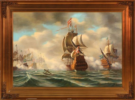 F. Lund | The battle in Koege Bay 1677 with Niels Juel's Ship ...