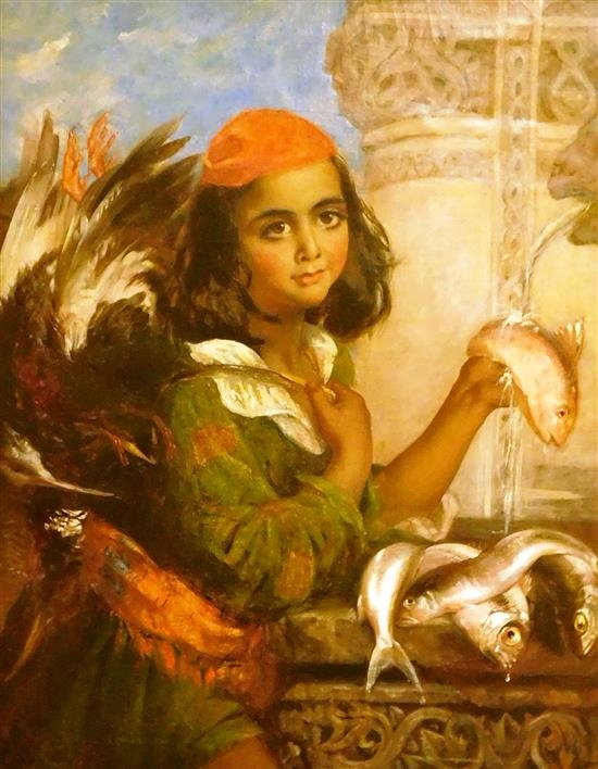 Thomas Frank Heaphy | Young girl in red cap with dead bird draped over ...