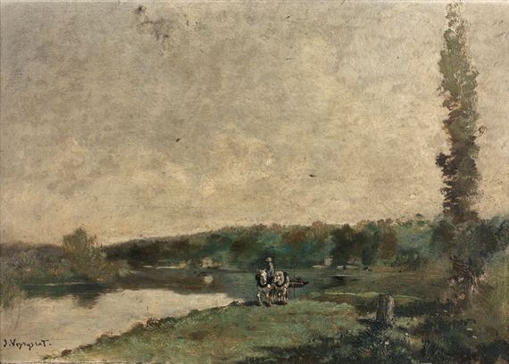 Jules Jacques Veyrassat | Chevaux au bord de la rivière | MutualArt