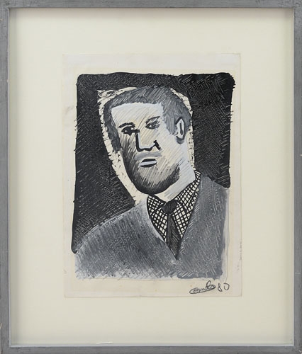 Robert Combas | Gros menton se pose question (1980) | MutualArt