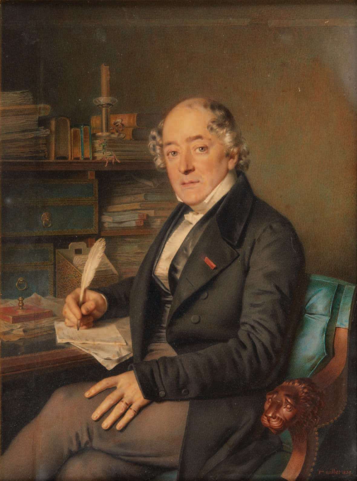 Frédéric Millet | Portrait d'Emmanuel Viollet le Duc, assis, écrivant ...