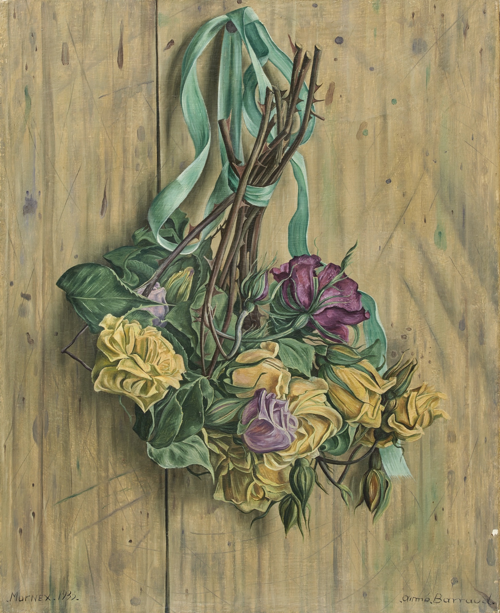 Aime Barraud | BLUMENSTILLLEBEN MIT TROCKENBLUMEN | MutualArt