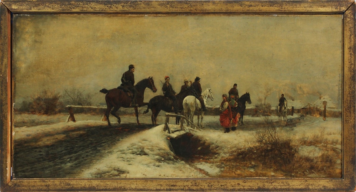 Antoni Piotrowski | Russian Patrol Checkpoint (1883) | MutualArt