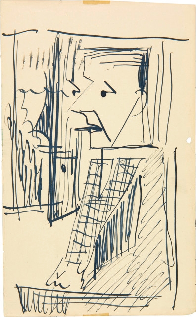 Ernst Ludwig Kirchner | Portrait of a man with hat (1928) | MutualArt