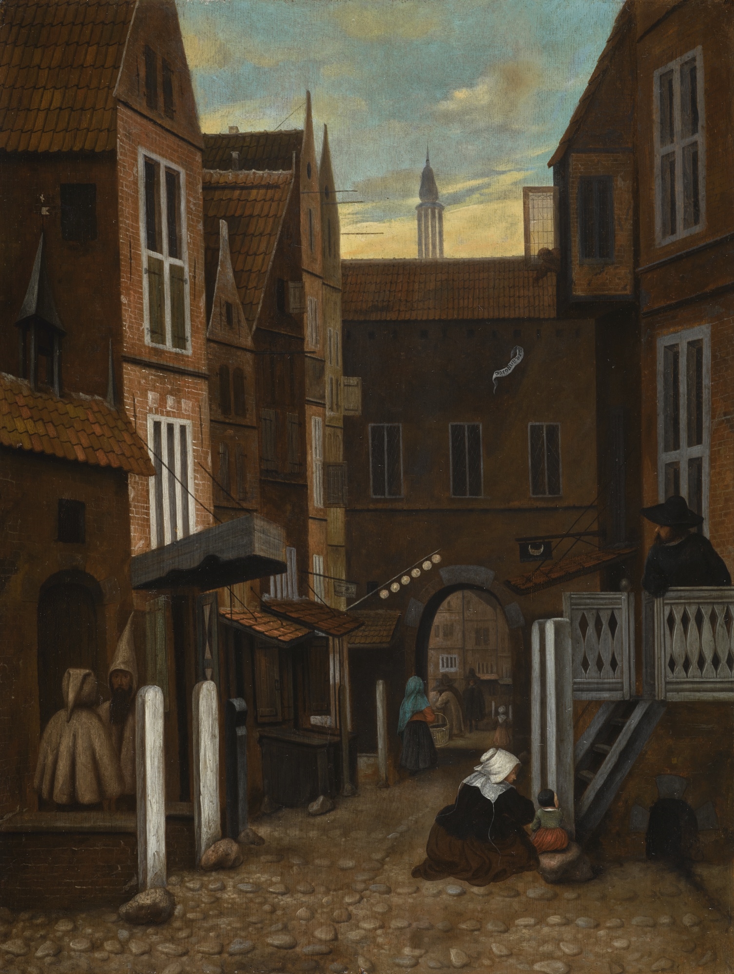 Jacobus Vrel | STREET SCENE WITH A MARKET SEEN THROUGH A BRICK ARCH ...