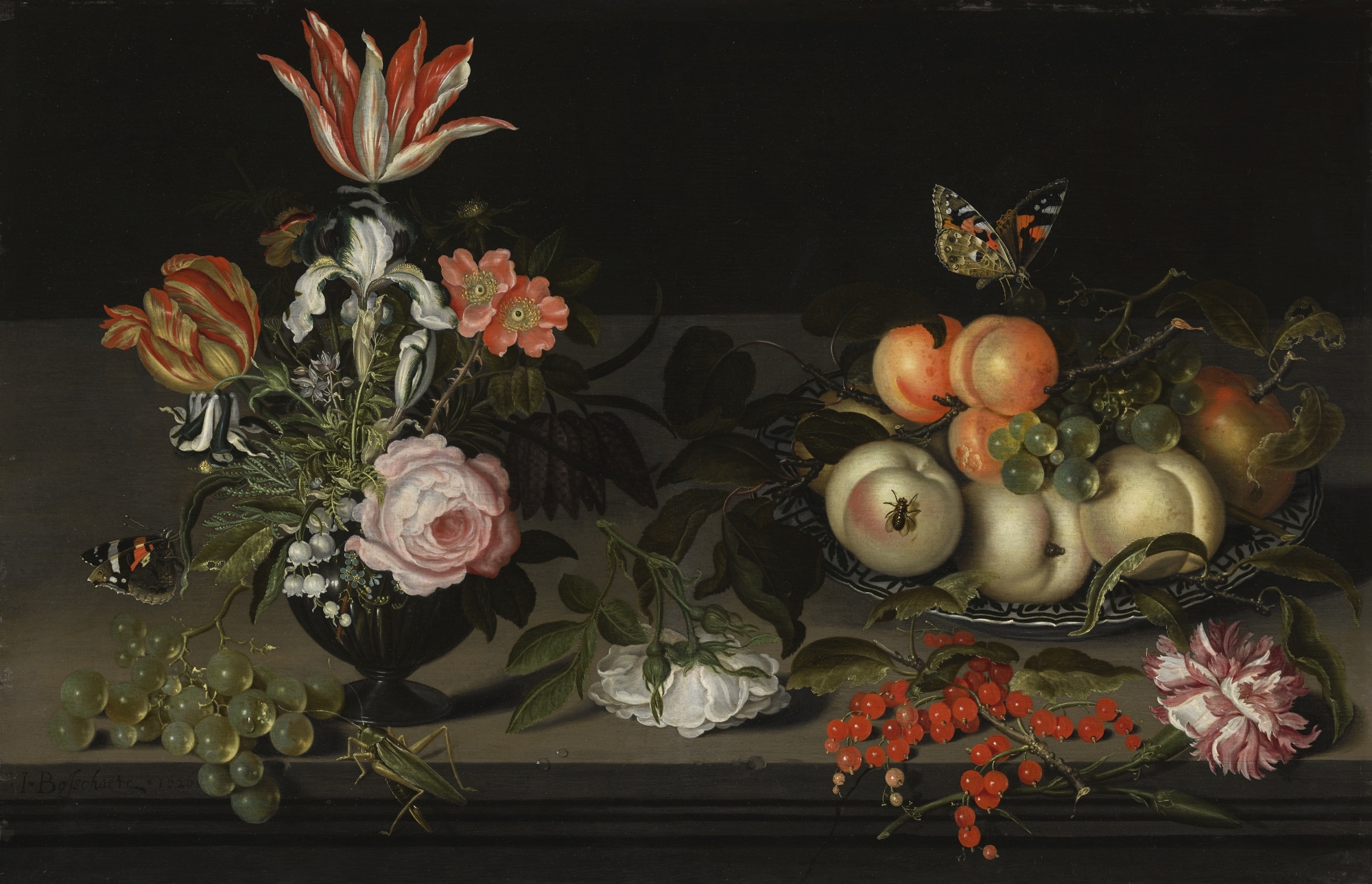 Johannes Bosschaert | STILL LIFE WITH A BOUQUET OF FLOWERS IN A GLOBOSE ...