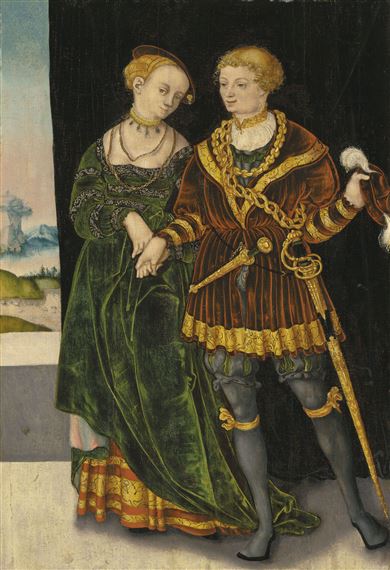 The Monogrammist I. W. | Portrait of a bride and groom dancing, small ...