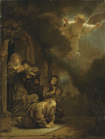 Rembrandt van Rijn | The Archangel Raphael taking leave of Tobit and ...