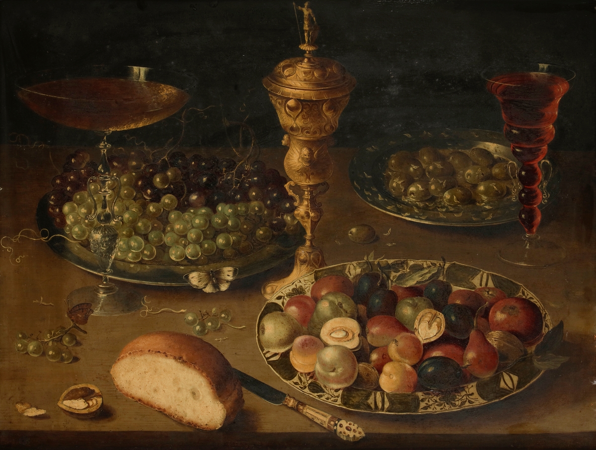 Osias Beert the Elder | Nature morte au hanap, plat de raisins, coupe ...