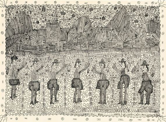Johann Garber | Heilige beim Kirchengebet (1986) | MutualArt