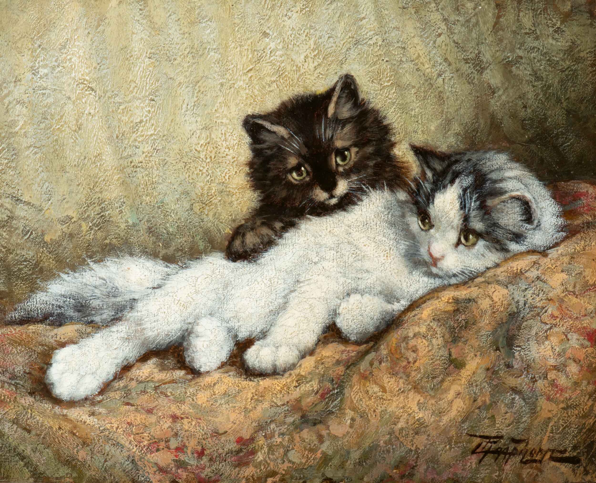 Cornelis Raaphorst | PLAYFUL KITTENS | MutualArt
