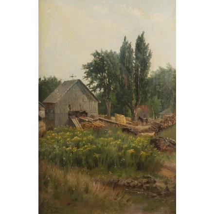 William Raphael | Barn in landscape (1890) | MutualArt