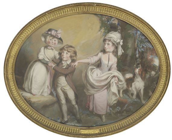 Daniel Gardner | Portrait group of Viscount Brome (1774-1823), Lady ...