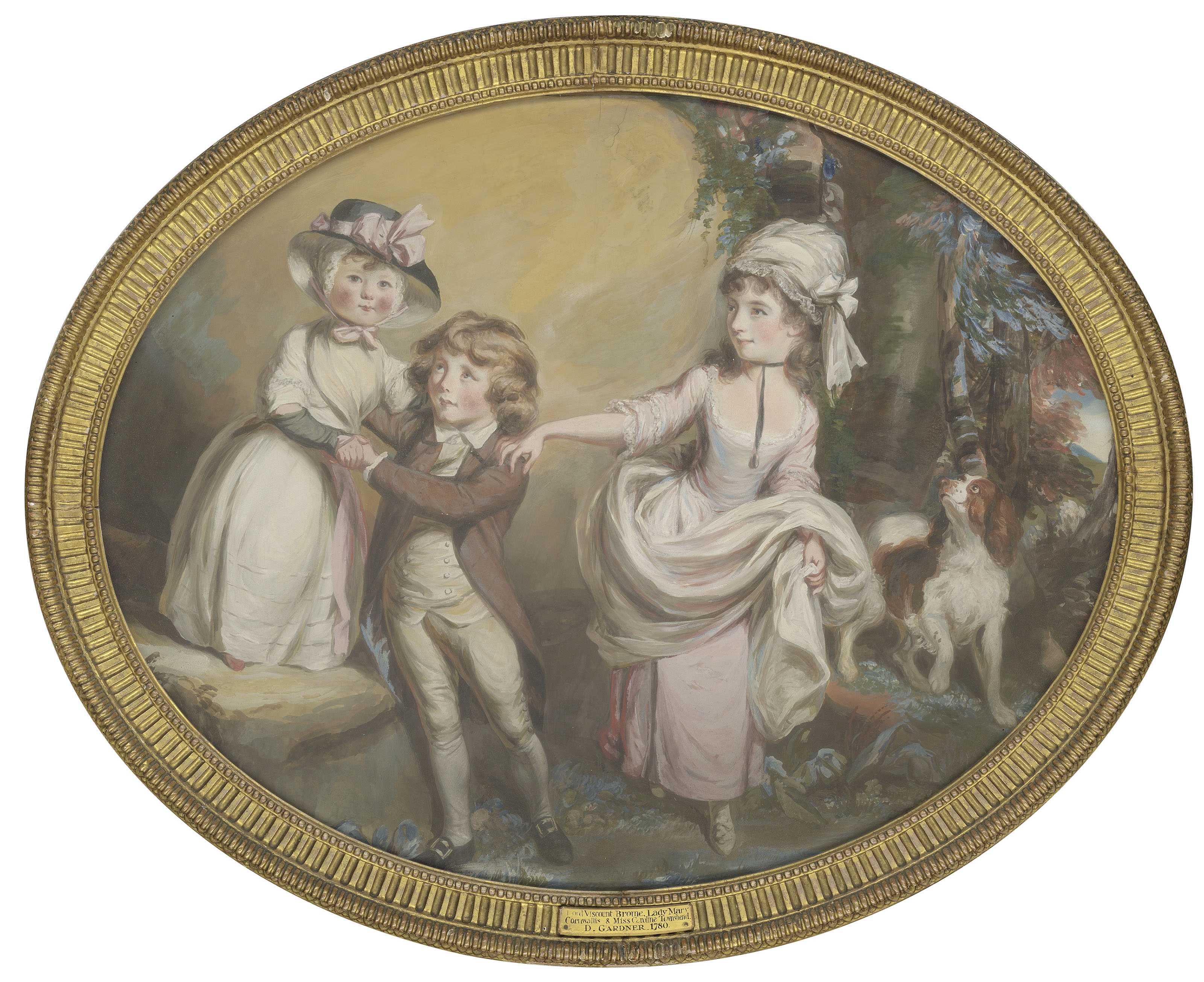 Daniel Gardner | Portrait group of Viscount Brome (1774-1823), Lady ...