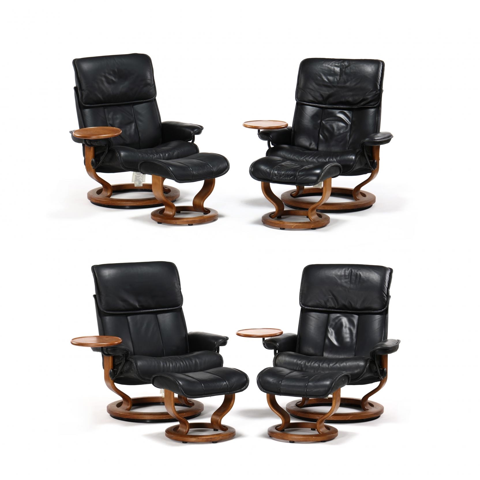J. E Ekornes | 4 Works: Stressless Lounge Chairs with Ottomans | MutualArt