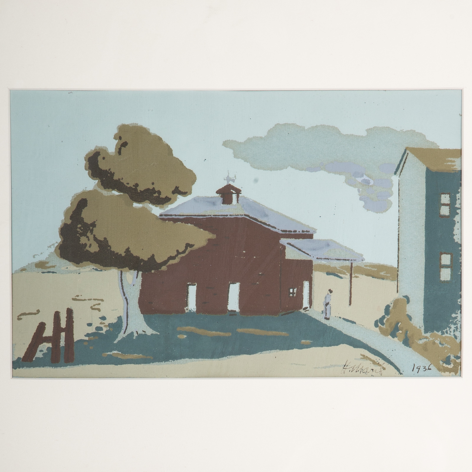 Herman Maril | Buildings with Figure (1936) | MutualArt