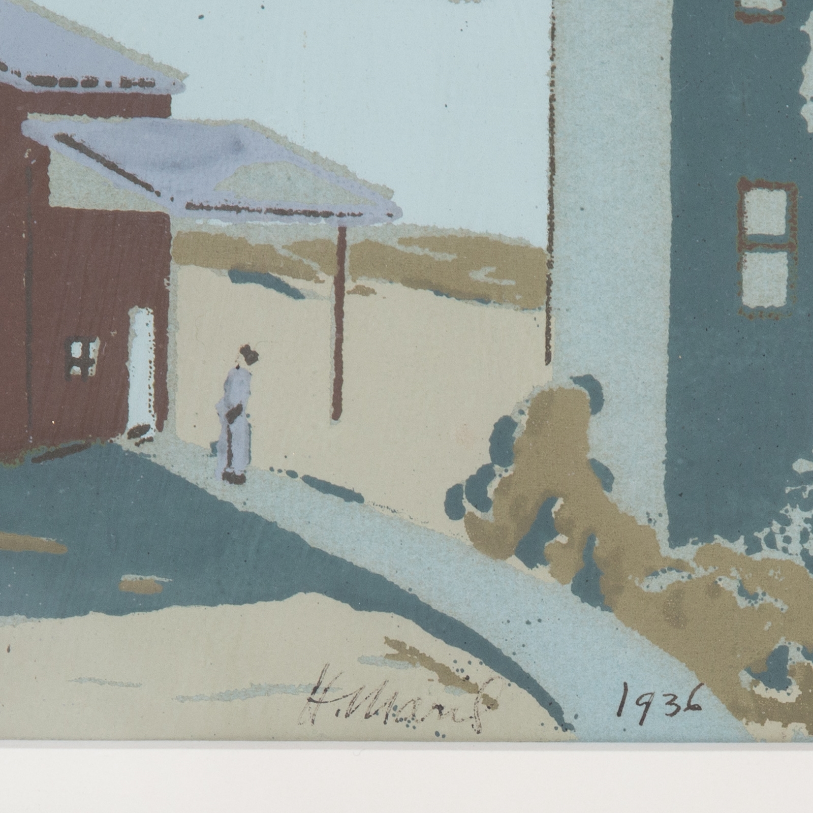 Herman Maril | Buildings with Figure (1936) | MutualArt