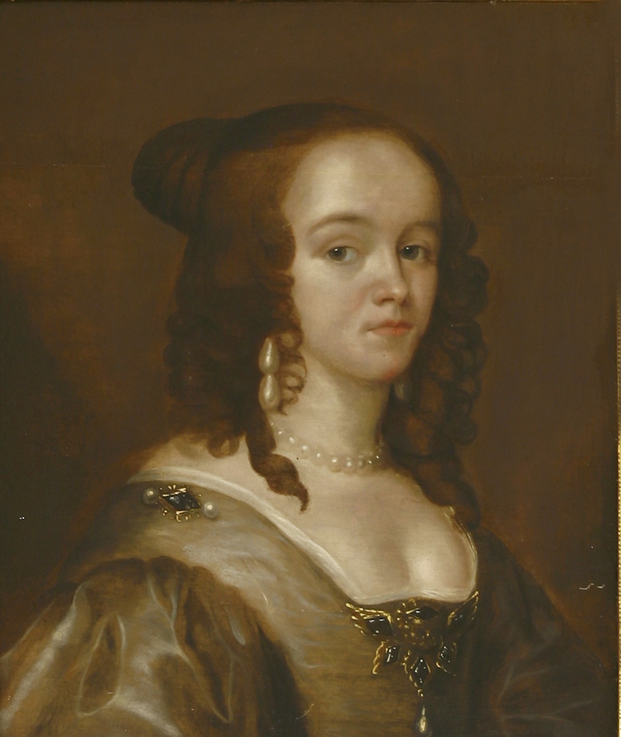 Adriaen Hanneman | PORTRAIT OF A YOUNG LADY, BUST LENGTH, IN A SILVER ...