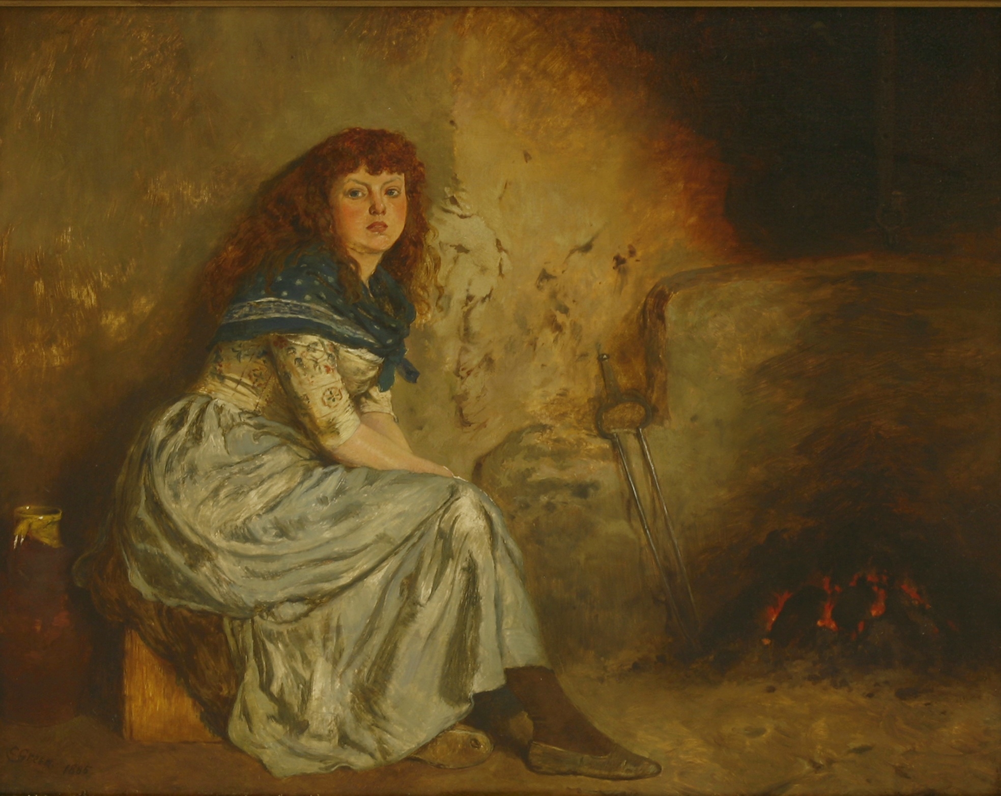 Charles Green | BY THE FIRESIDE (1885) | MutualArt