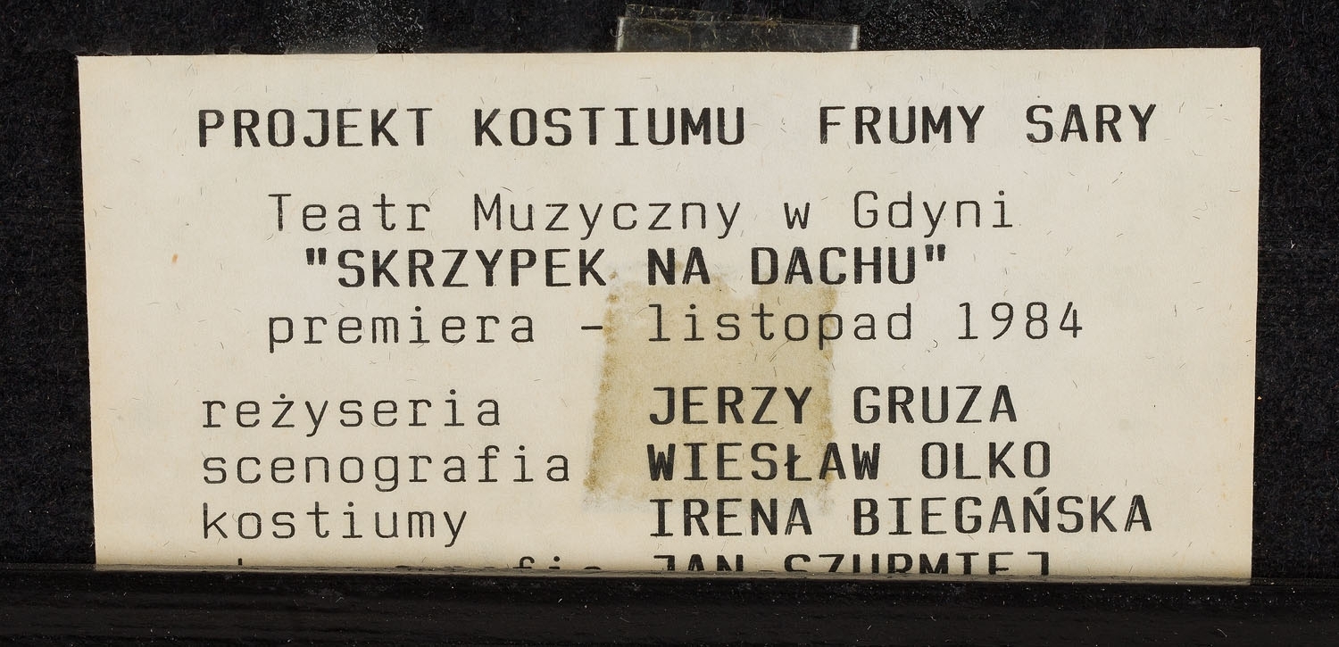 Irena Biegańska | Fruma-Sarah's character - costume design project for ...