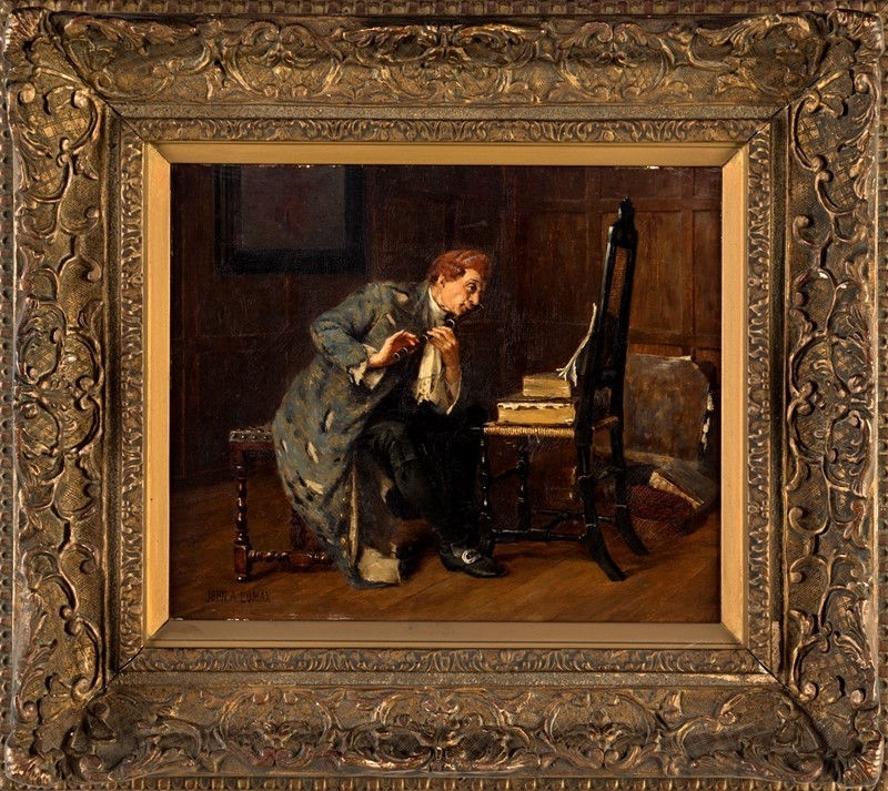 John Arthur Lomax | 3 figures in interior | MutualArt