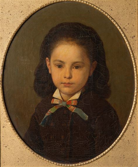 Louis Alphonse Gaitet | Portrait de petite fille (1874) | MutualArt