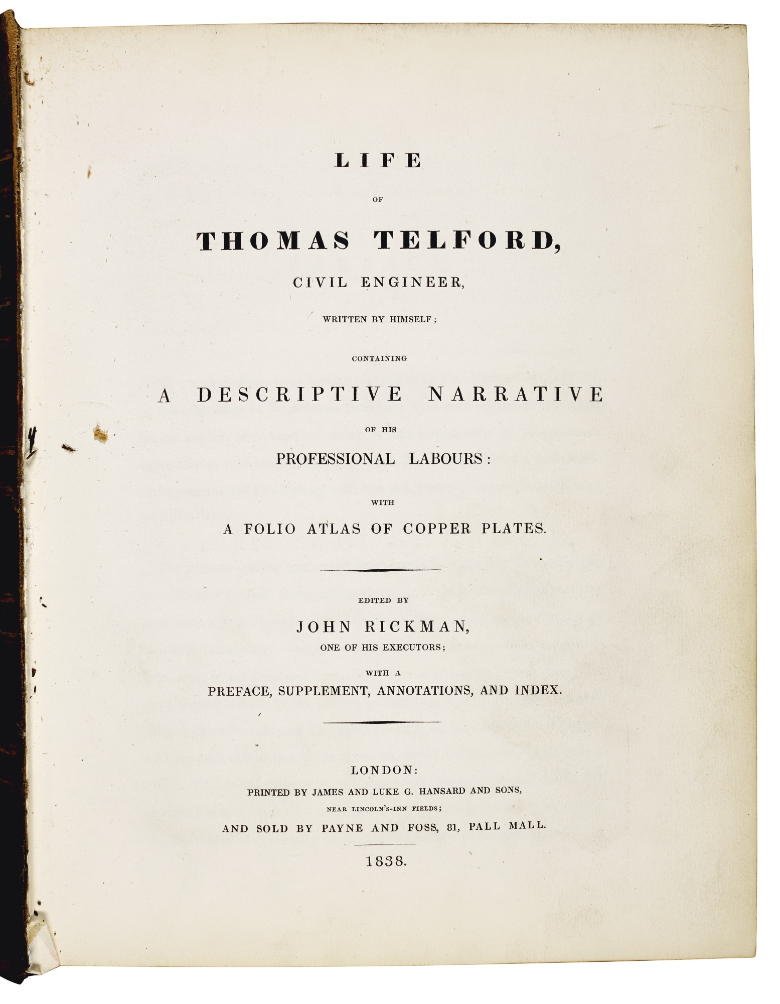 Thomas Telford | LIFE OF THOMAS TELFORD, CIVIL ENGINEER, WRITTEN BY ...