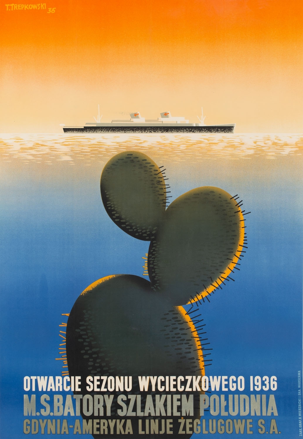 Tadeusz Trepkowski | SS Batory on the South route' (1936) | MutualArt