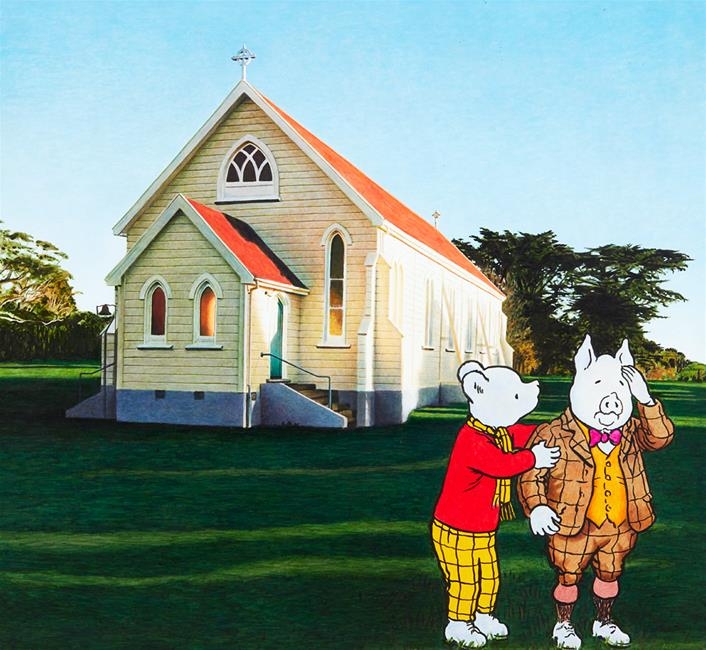 Graham Kirk | Rupert, Podgy Pig and Saint Patrick’s Church, Okato (2000 ...