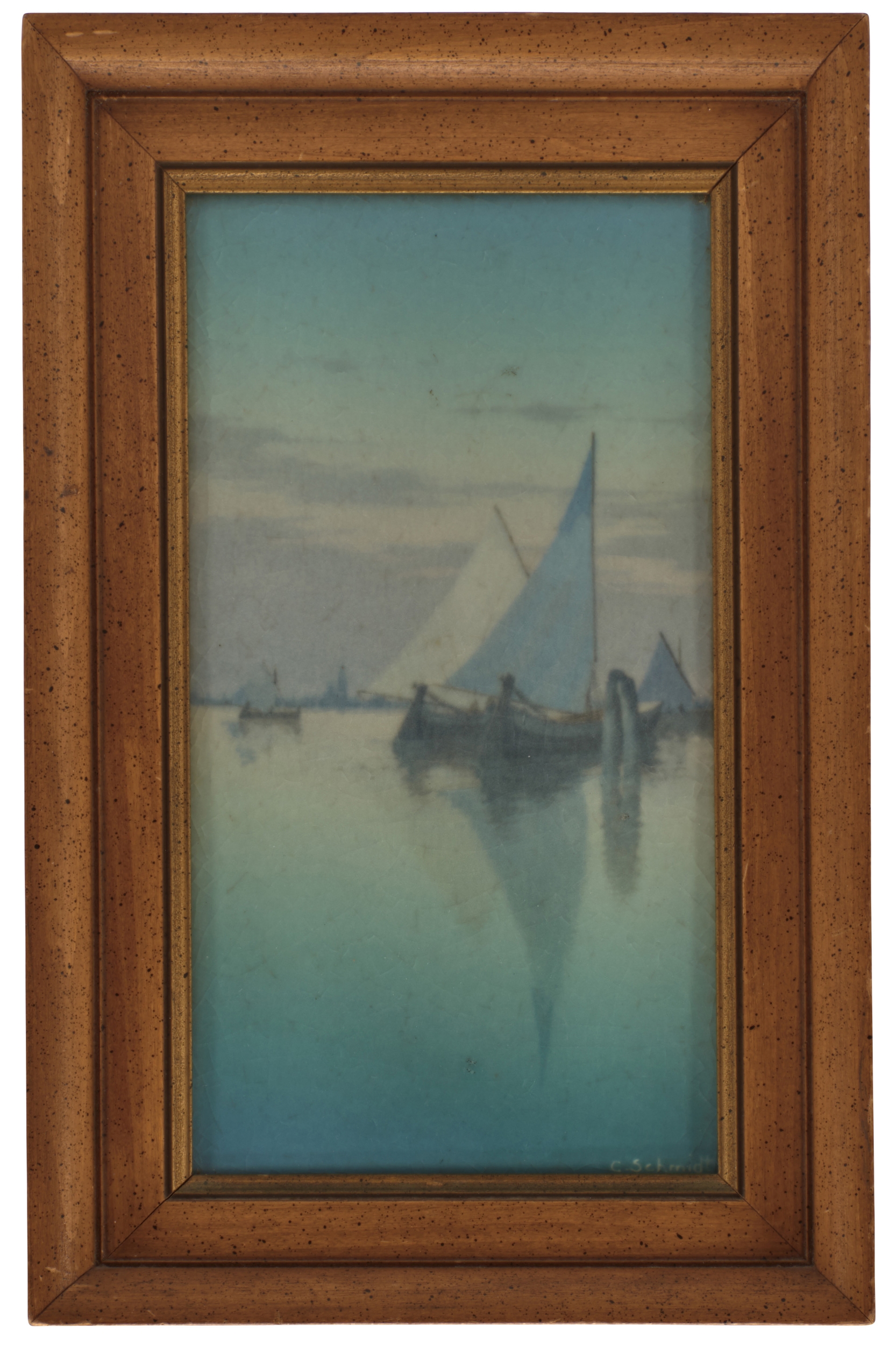 Charles Schmidt | Harbor Scene plaque (1920) | MutualArt