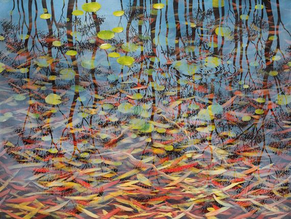 Lin Onus | Fish And Ripple - Dingo Springs II (1995) | MutualArt