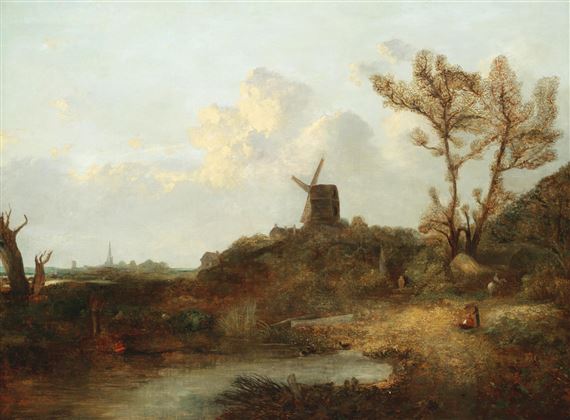 John Crome | Moonlit Norwich river landscape | MutualArt