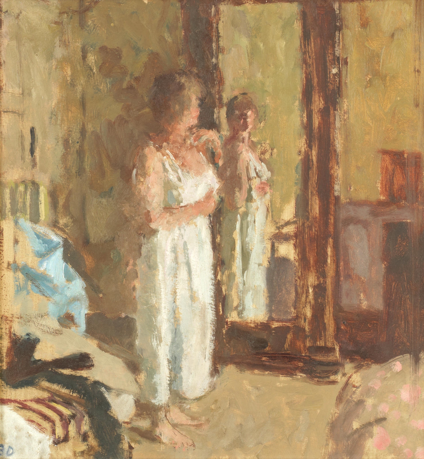 Bernard Dunstan | The Wardrobe Mirror (1977) | MutualArt