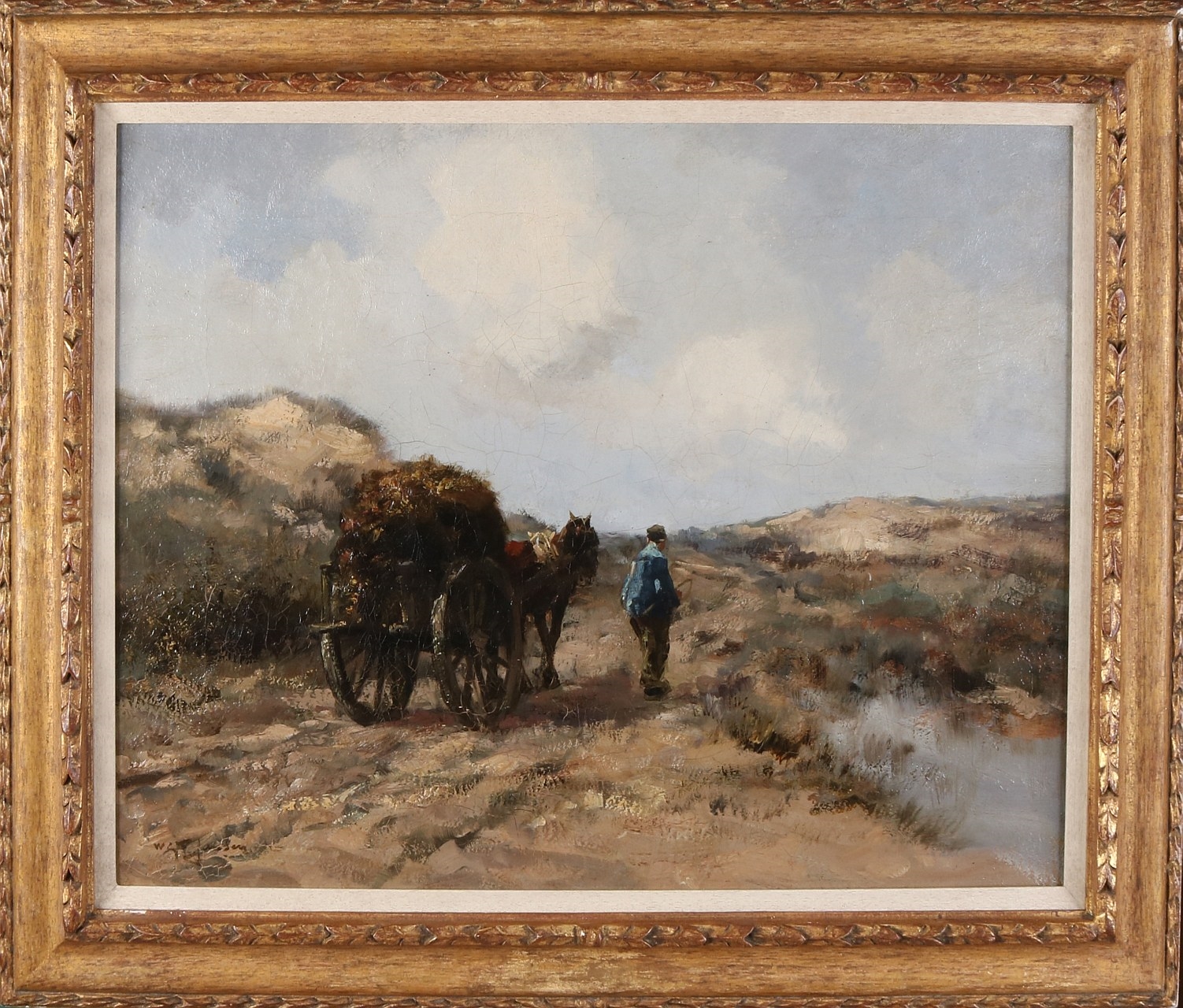 Willem George Frederik Jansen | Boer met paardenkar in de duinen | MutualArt