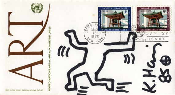 Keith Haring | Street Sign Graffiti (1985) | MutualArt